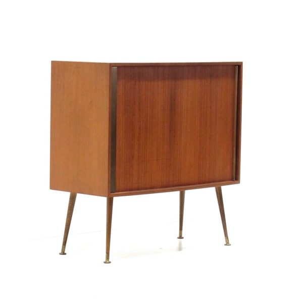 Vintage Sideboard With Roller Door And Slanted Legs Made In The 60s ...