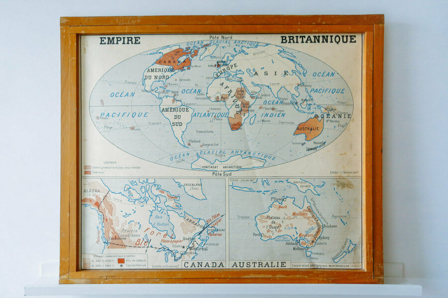 Original Vintage French Educational School Wall Chart Planisphere ...