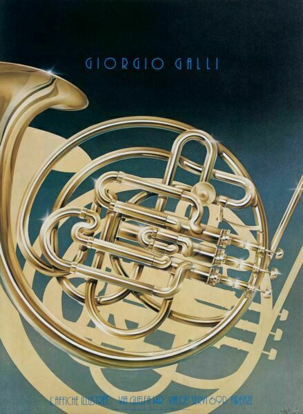 Giorgio Galli Signed Illustrated Poster Advertising Watch Firenze Italy ...