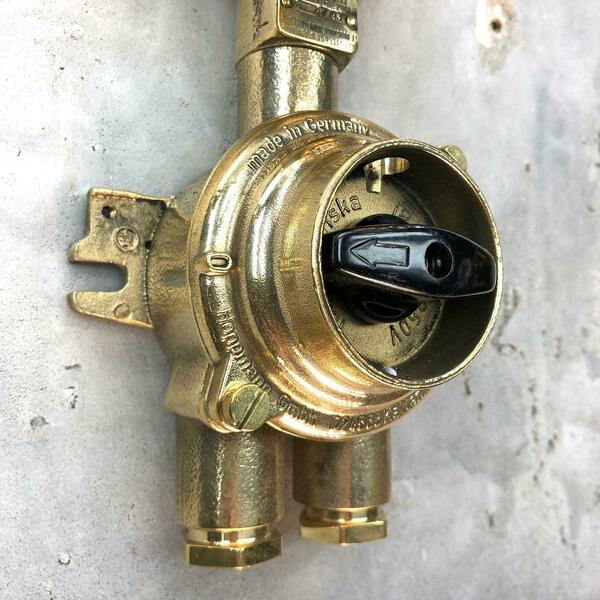 1970s German Cast Brass Explosion Proof Wall Light Glass Shade And ...