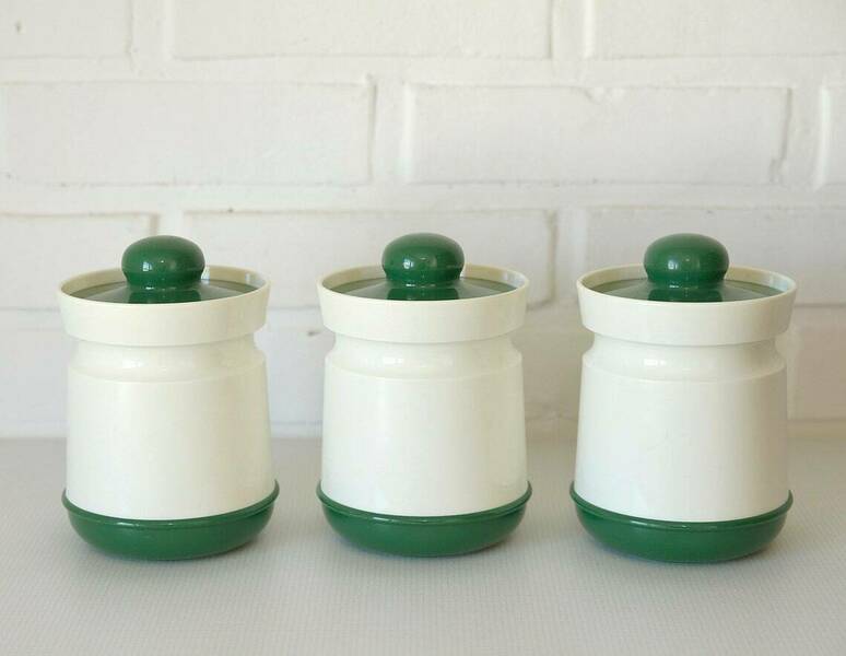 Vintage Stash Jars / Set Of 3 / Original Retro Kitchen Decor / Mid ...