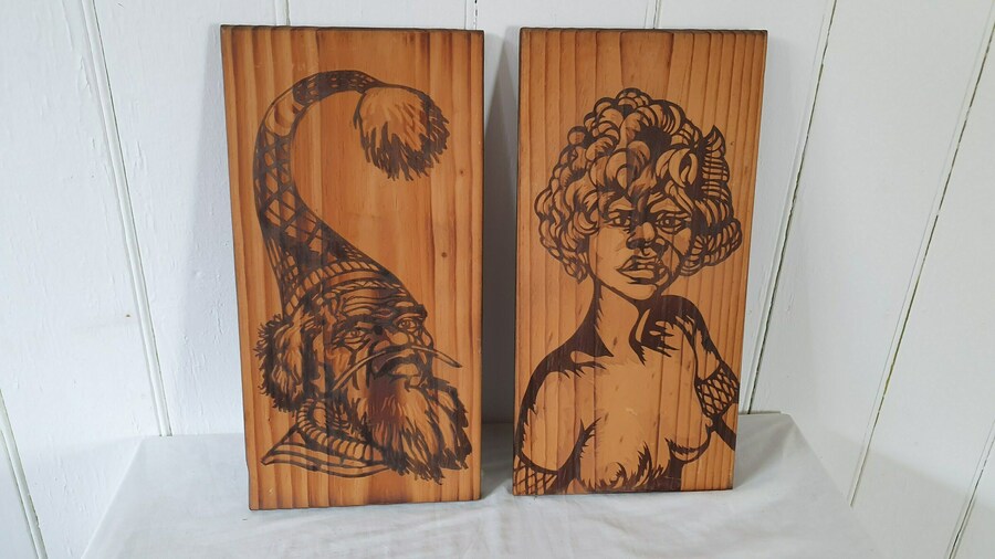 Vintage Australia Australian Aboriginal Art Plaques On Pine Sand ...