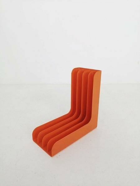 Mid Century Orange Vinyl Storage Holder, Modular Record Holder, Vintage ...