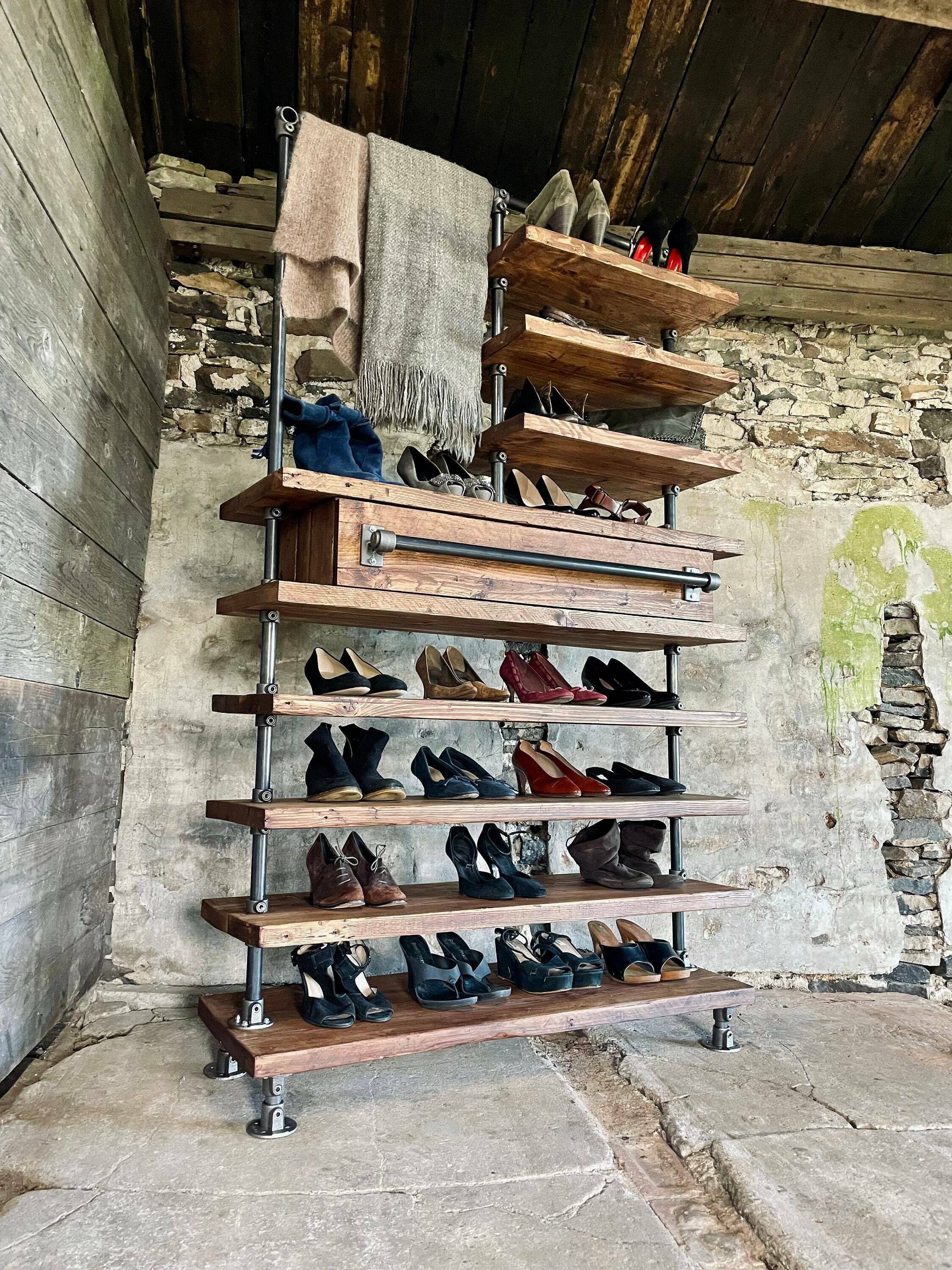 Devon Shoe Shelves Or Hall Stand Handmade Reclaimed Scaffolding Board ...