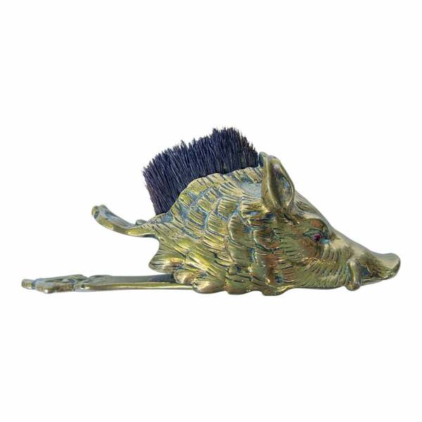 Boar’s Head Form Figure Victorian Letter Clip With Pen Nib Brush ...