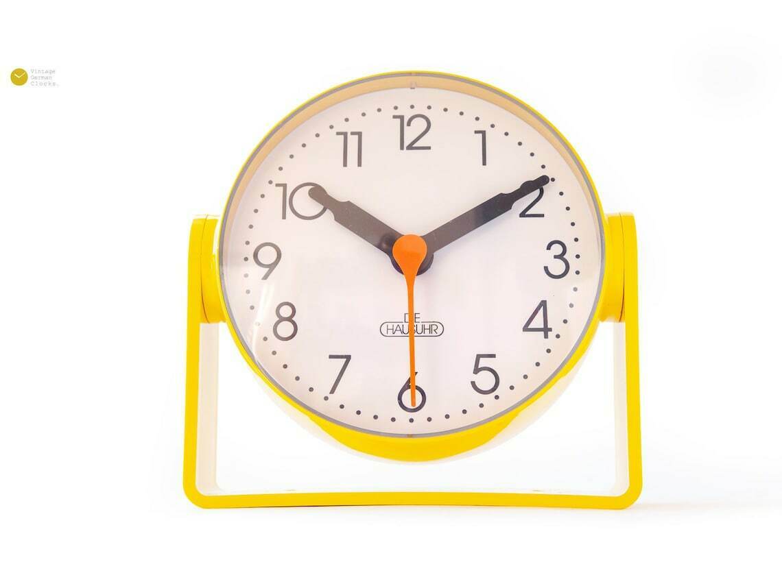 Space Age 70s Desk Wall Clock Panton Style Modernism Pop Atomic Plastic ...