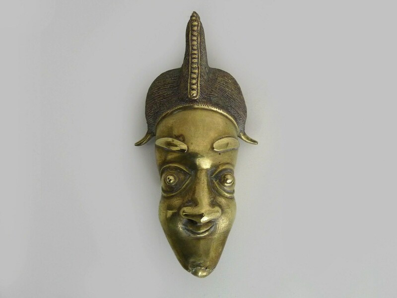 Bamoun Mask, Bamoun Ethnic Mask From Cameroon In Bronze | Vinterior