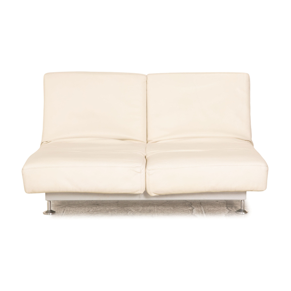 Edra Damier Leather Two Seater Cream Sofa Manual Function Relax ...