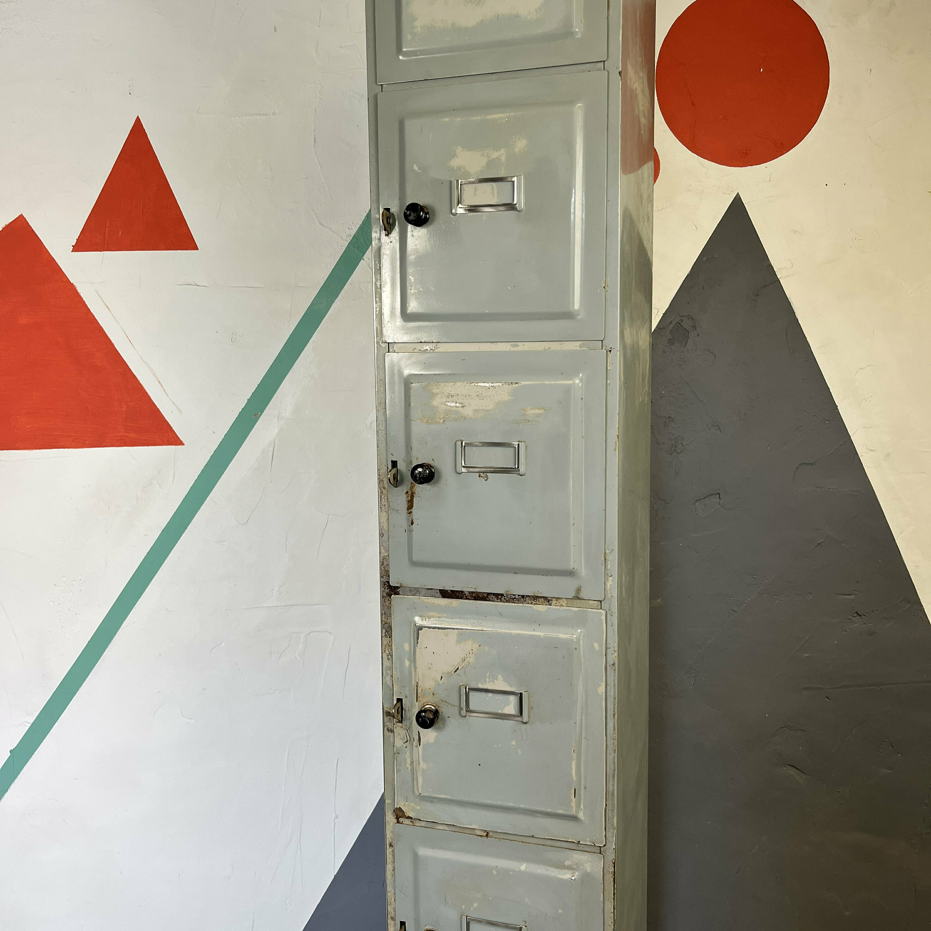 Vintage Industrial Metal Locker Multi Door Storage Cupboard 1950s ...