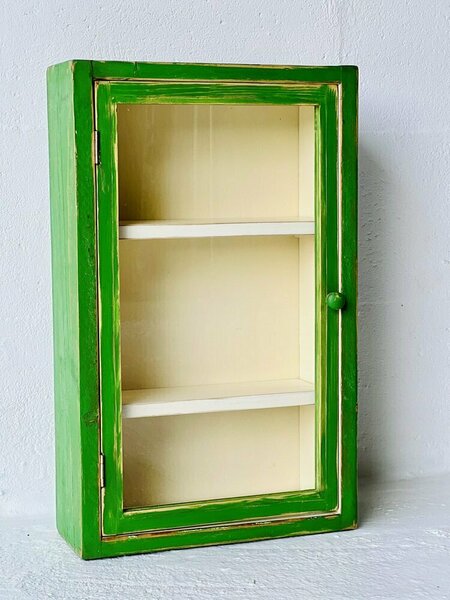 Vintage Wall Cabinet With Glass Door | Vinterior