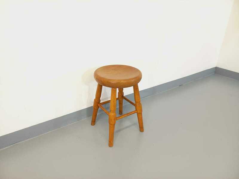 Vintage Solid Oak Stool From The 50s 60s | Vinterior