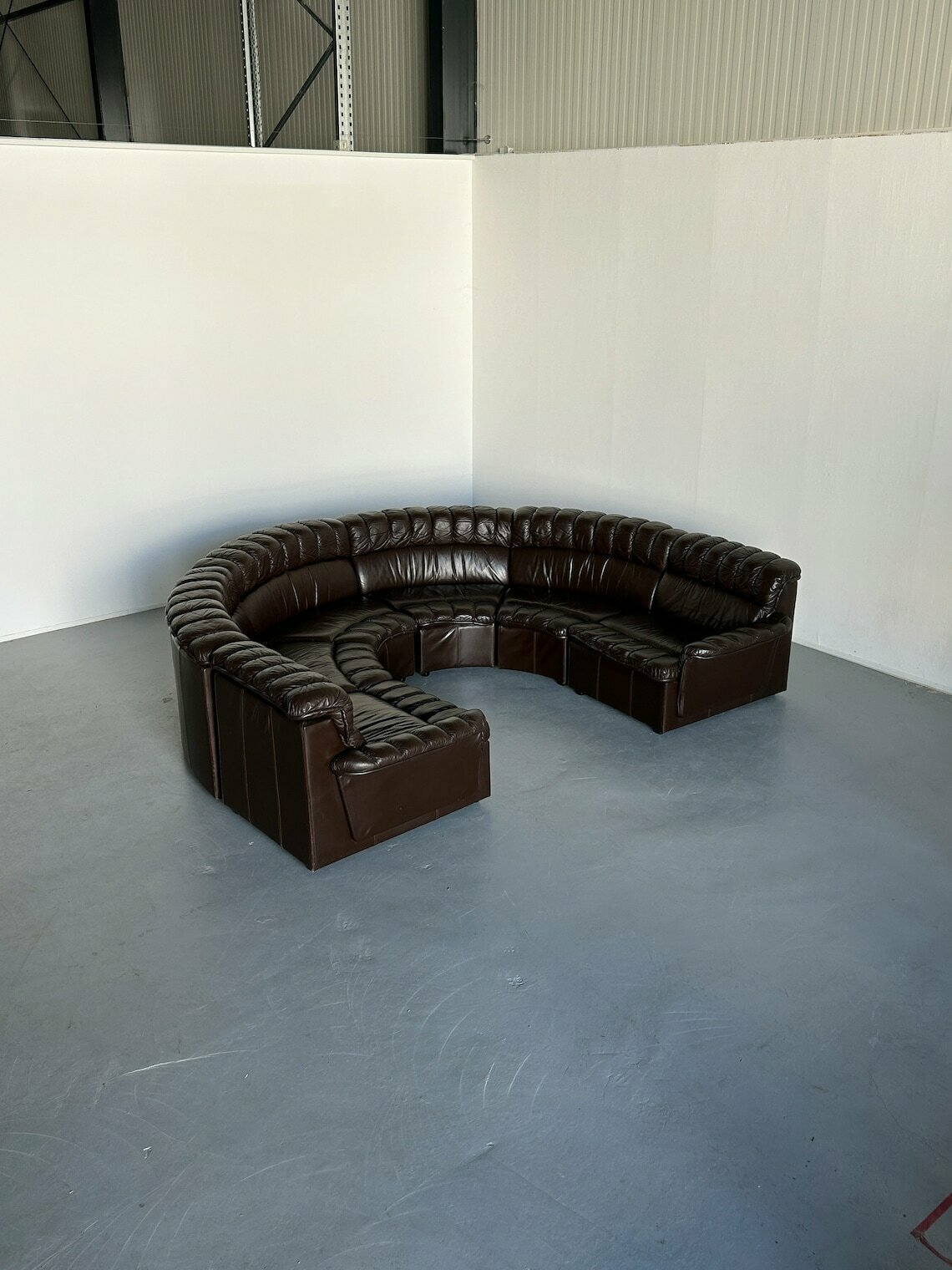 Mid Century Modern Leather Sectional Snake Sofa In The Style Of De Sede ...