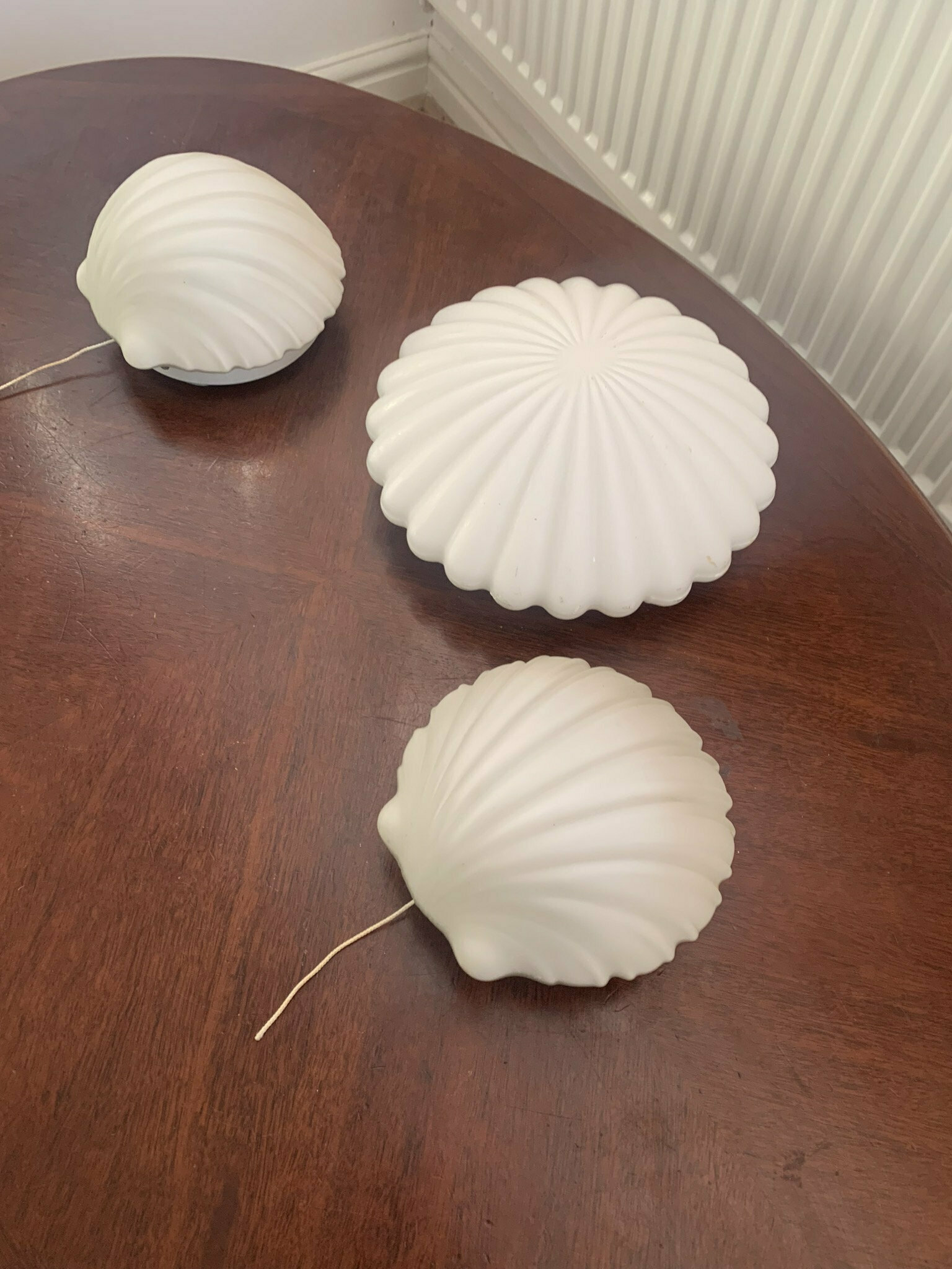 Original 90s Vintage Clam/Scallop Shell Opaline Pair Of Wall Lights ...