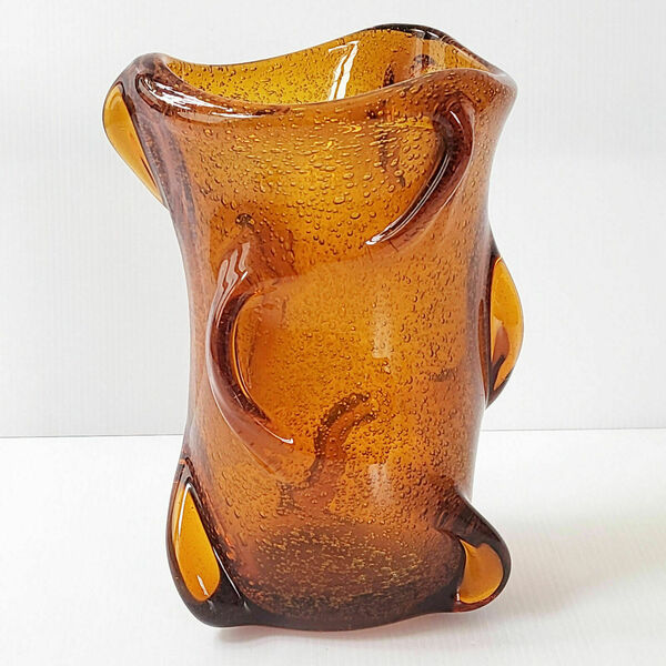 Magnificent Vintage Vase 1960 Murano Orange Glass Paste 60s 1960s 60s ...