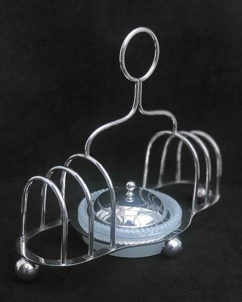 Toast Rack Holder With Butter /Jam Dish With Lid Deykin & Sons Plated ...