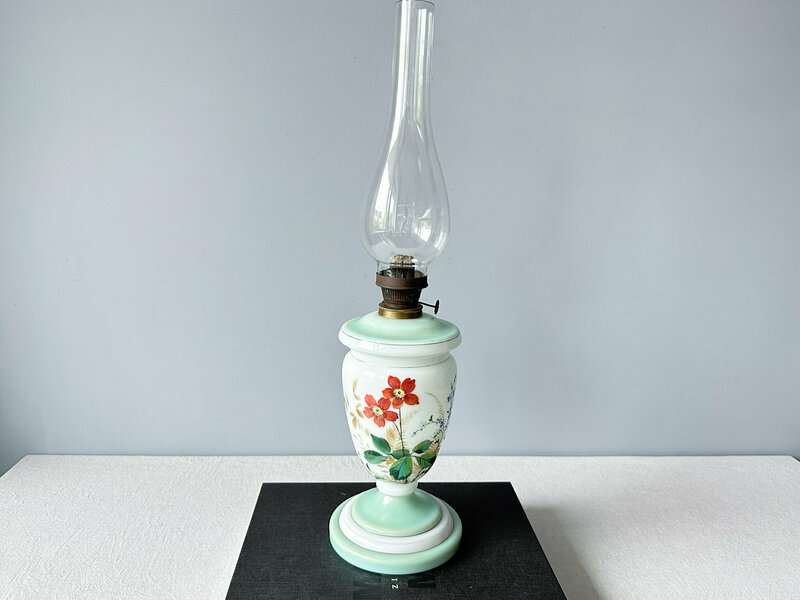 Hand Painted Antique Oil Lamps Antique Oil Lamp Hand Painted Blue