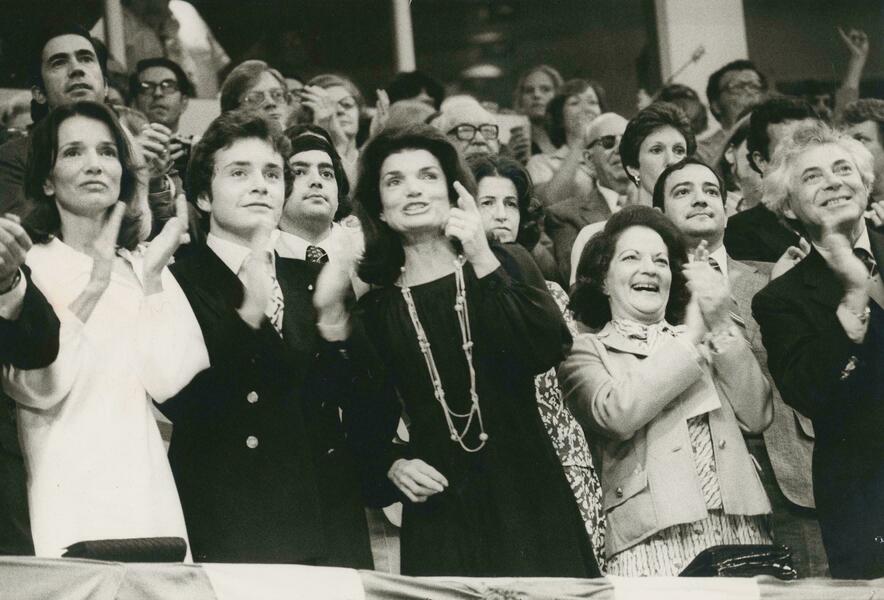 Nick Wheeler Jackie Kennedy With Family, Black And White Photograph ...