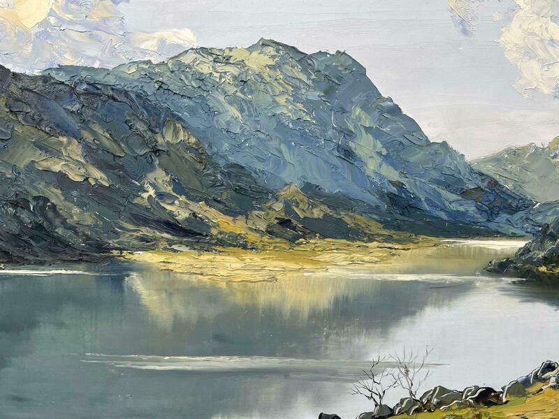 Charles Wyatt Warren Vintage Impasto Oil Painting Of River Mountain ...