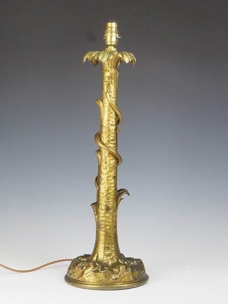 Impressive Gilt Laquared Tree With Serpent Snake Table Lamp | Vinterior