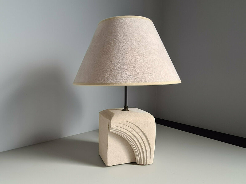 Albert Tormos Style Sculpture Lamp In White Stone / 60s / Art ...