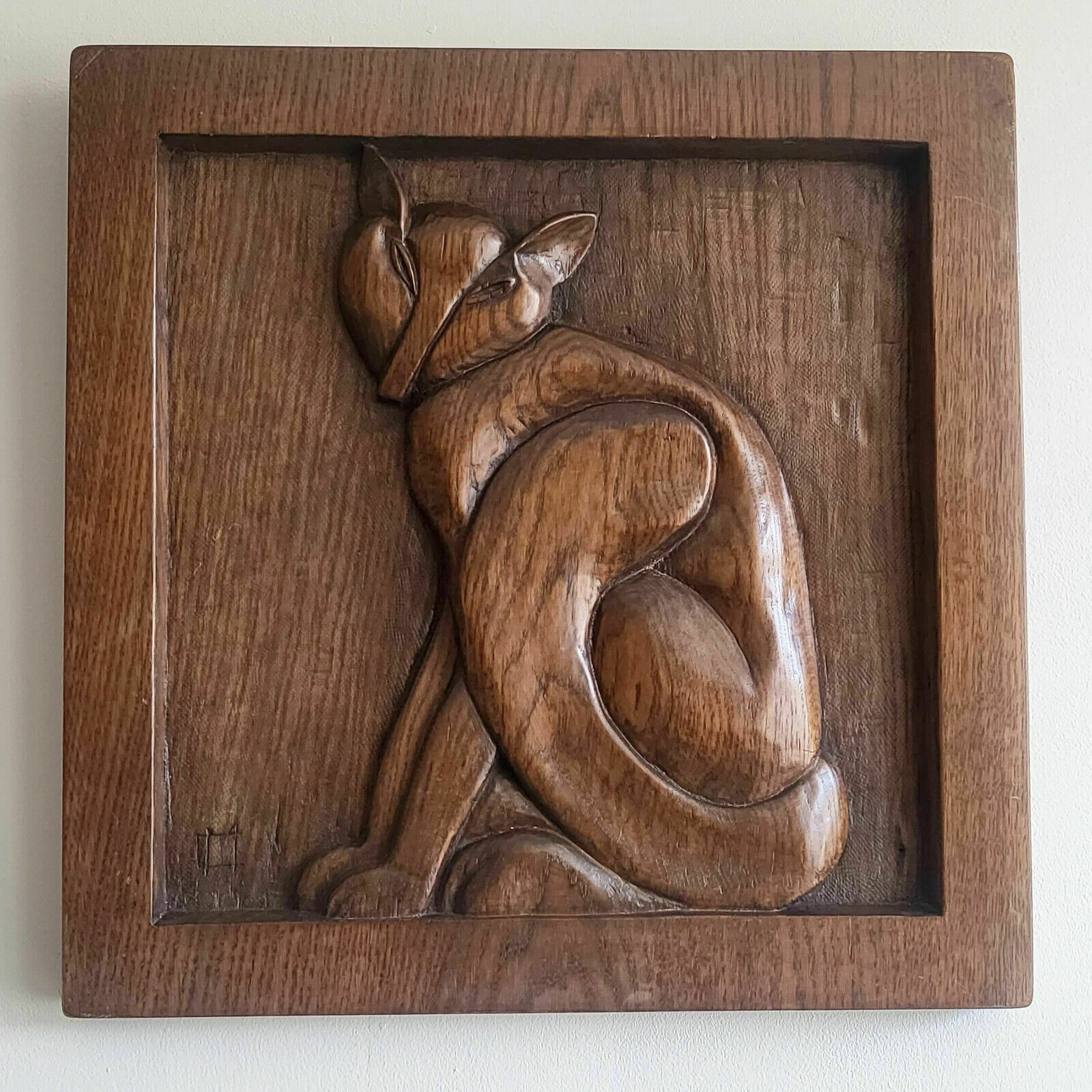 Fox Painting Vintage Carved Wooden Frame 1970 Low Relief Sculpture 70s ...