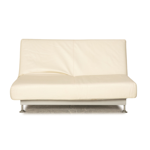 Edra Damier Leather Two Seater Cream Sofa Manual Function Sleep ...