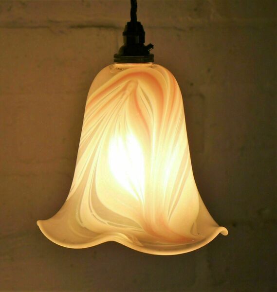 Ceiling Light Adrian Sankey Glass Pendant Marbled Pink Vintage Glass ...
