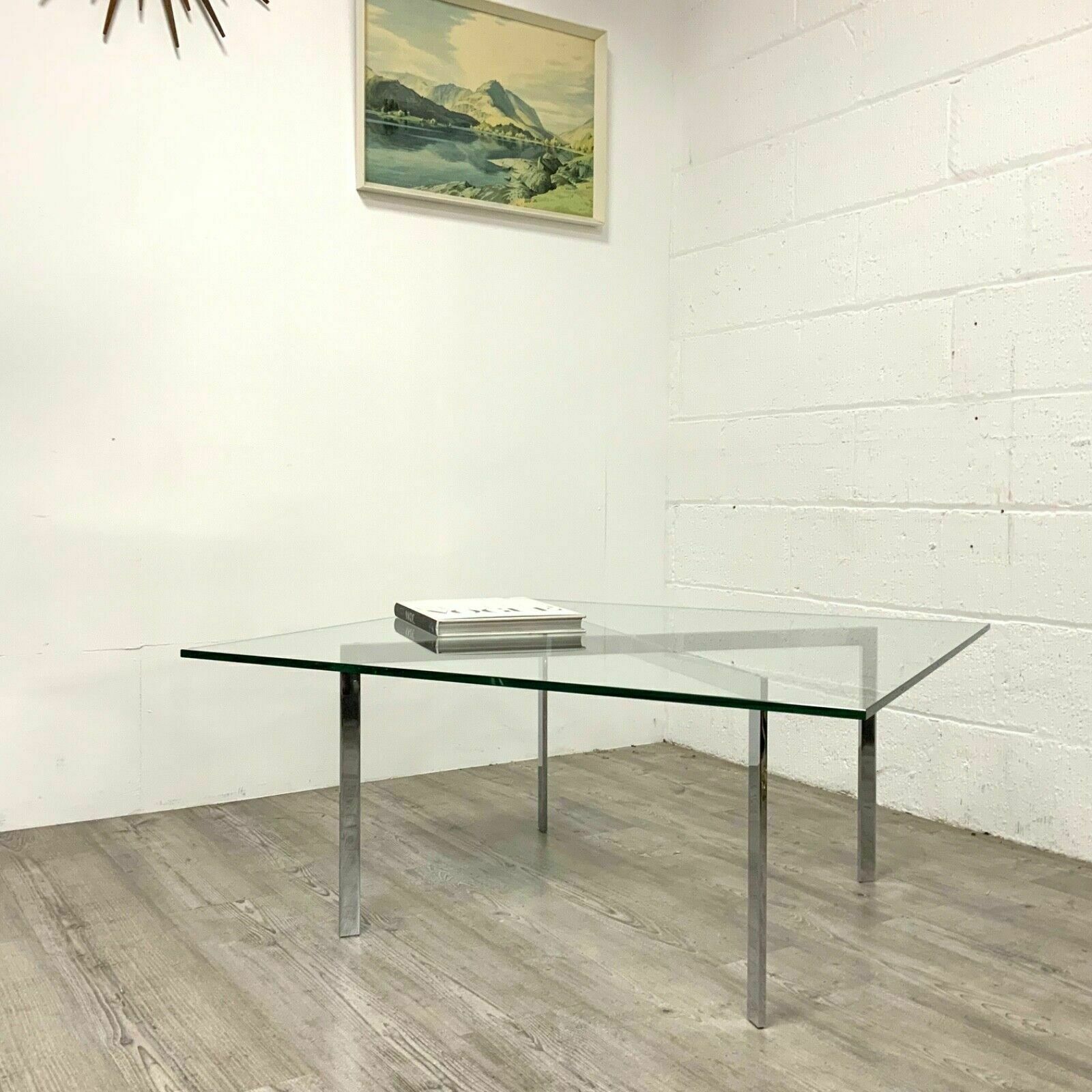 Ludwig Mies Van Der Rohe Barcelona Glass Coffee Table Original Knoll ...