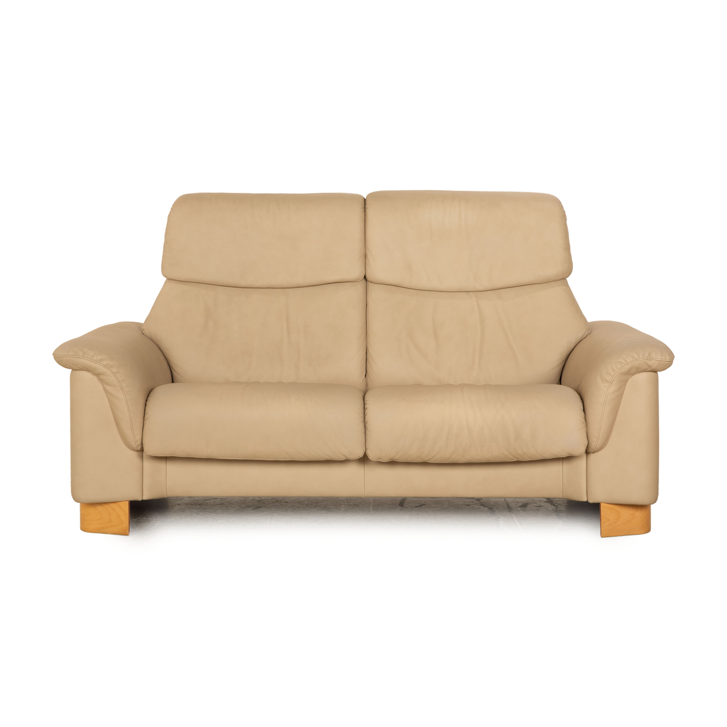 Stressless Paradise Leather Two Seater Beige Sofa Manual Function ...