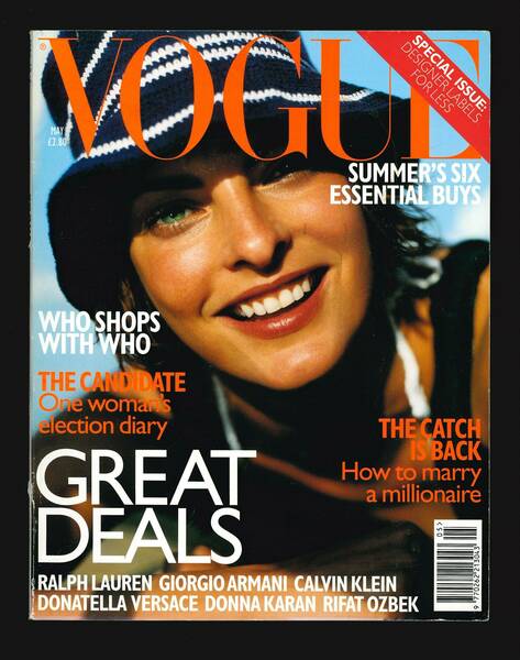 Vogue Uk May 1997 Original Vintage Fashion Magazine Linda Evangelista ...