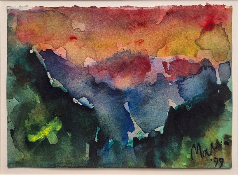 Leslie Marr Exmoor Sunset 1999 (Framed Mixed Media Painting) 20th ...