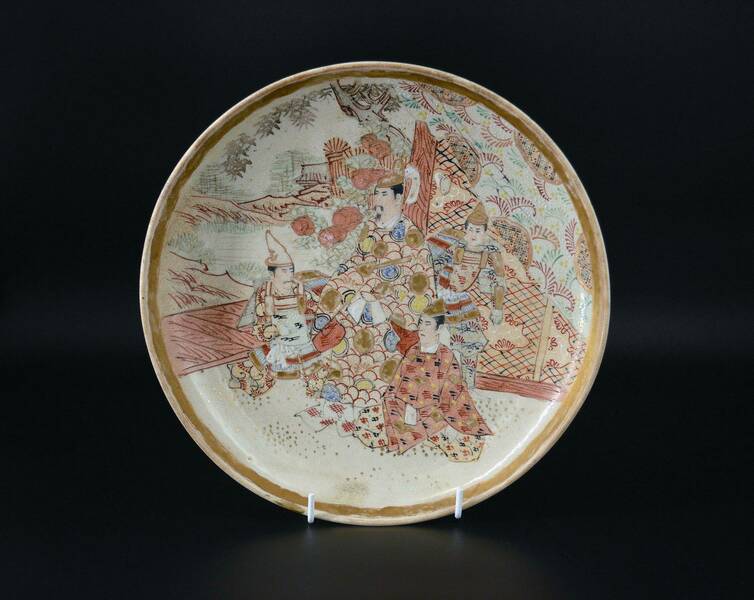 Japanese Satsuma Samurai Plate, 19th Century Meiji Period. | Vinterior