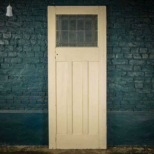 Half Glazed Door, 4 Panel Pine 1930’s Style Fitted With Leaded Cross ...