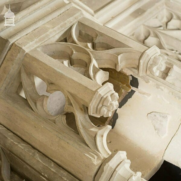 19th C Large Scale Gothic Church Reredos Built From Beer Stone 24ft X ...