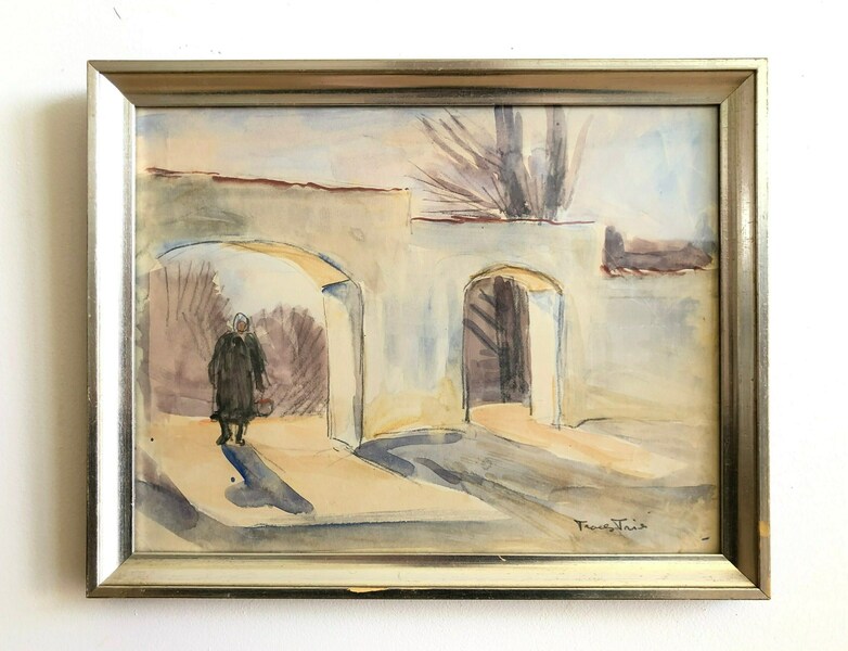 Troels Trier (1879 1962) Watercolor Original Danish Art From The Early ...