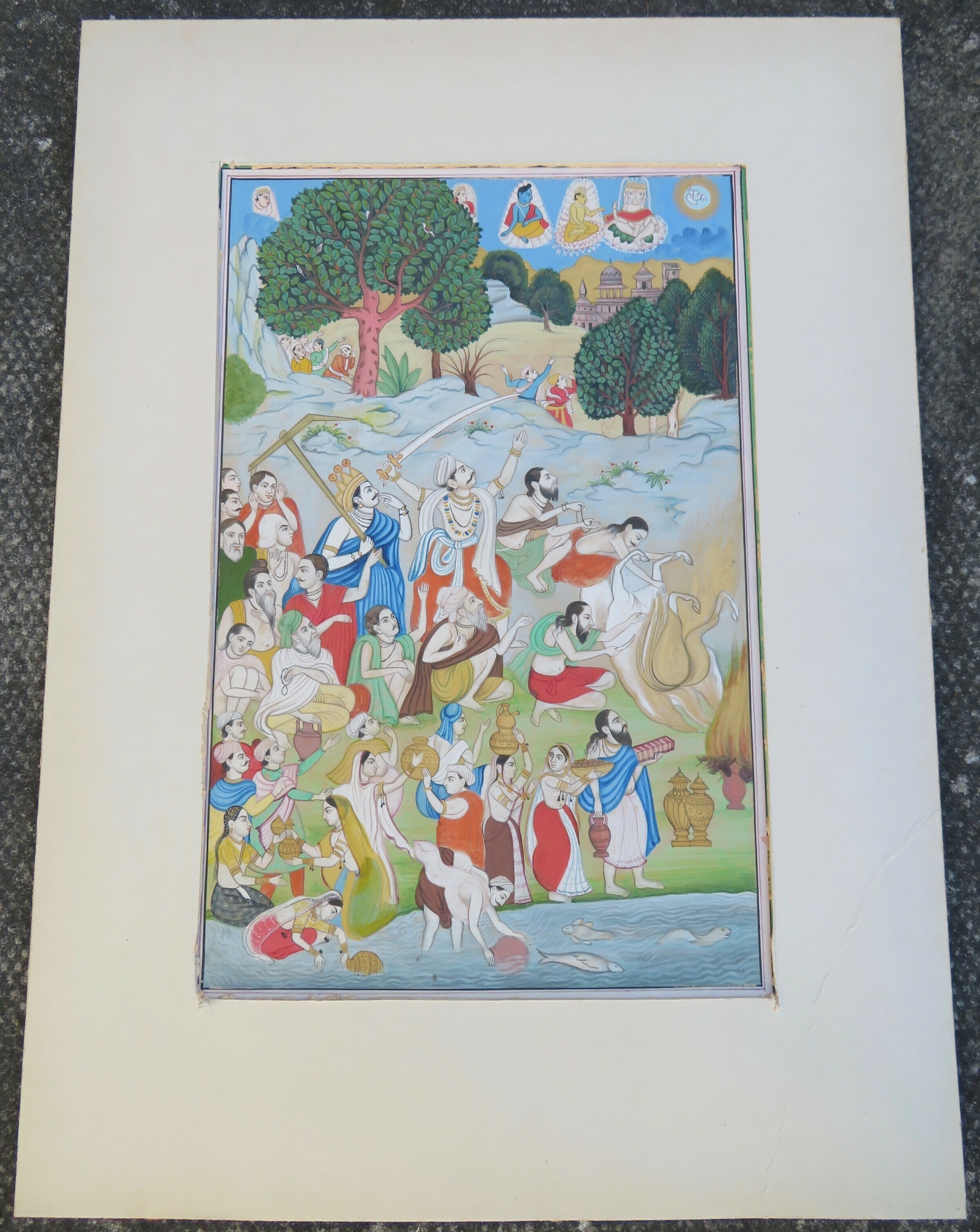 Antique Indian Miniature Painting An Illustration From The Mahabharata ...