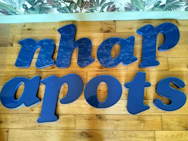 Vintage French Blue Perspex Shop Sign Letters, Industrial Design Decor ...