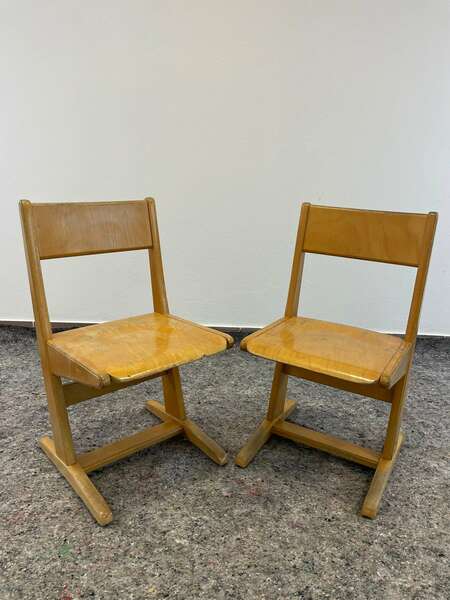 1 Of 2 Vintage Classroom Chair/ Retro School Chair/ Wooden Kids Chair ...