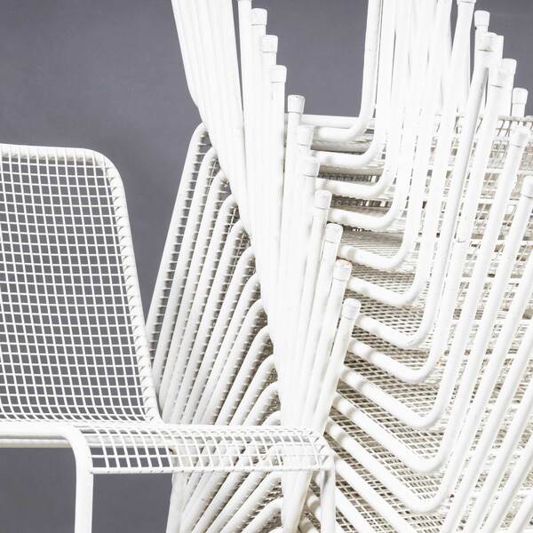 1970’s French Original Wire Mesh White Outdoor Dining Chairs – Various ...