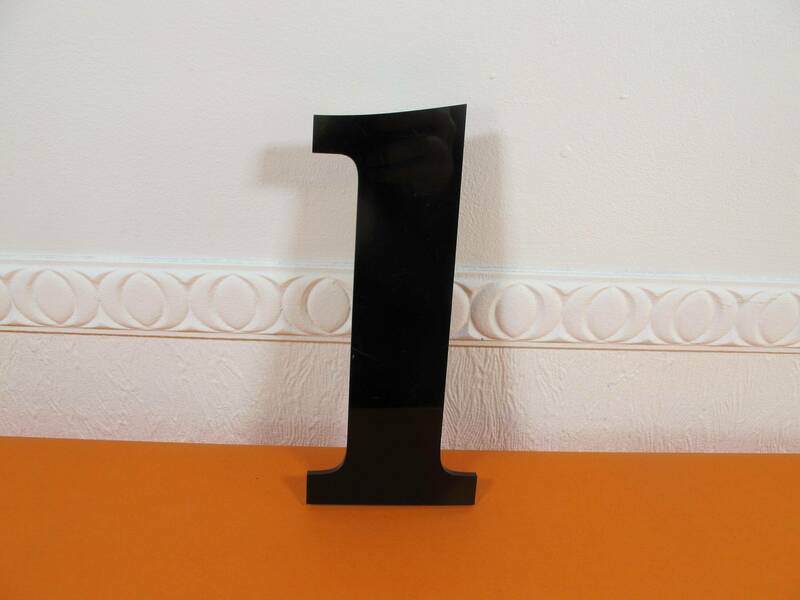 Vintage Plastic Number 1. Sign Black Plastic Number One. 7.75 Inches ...