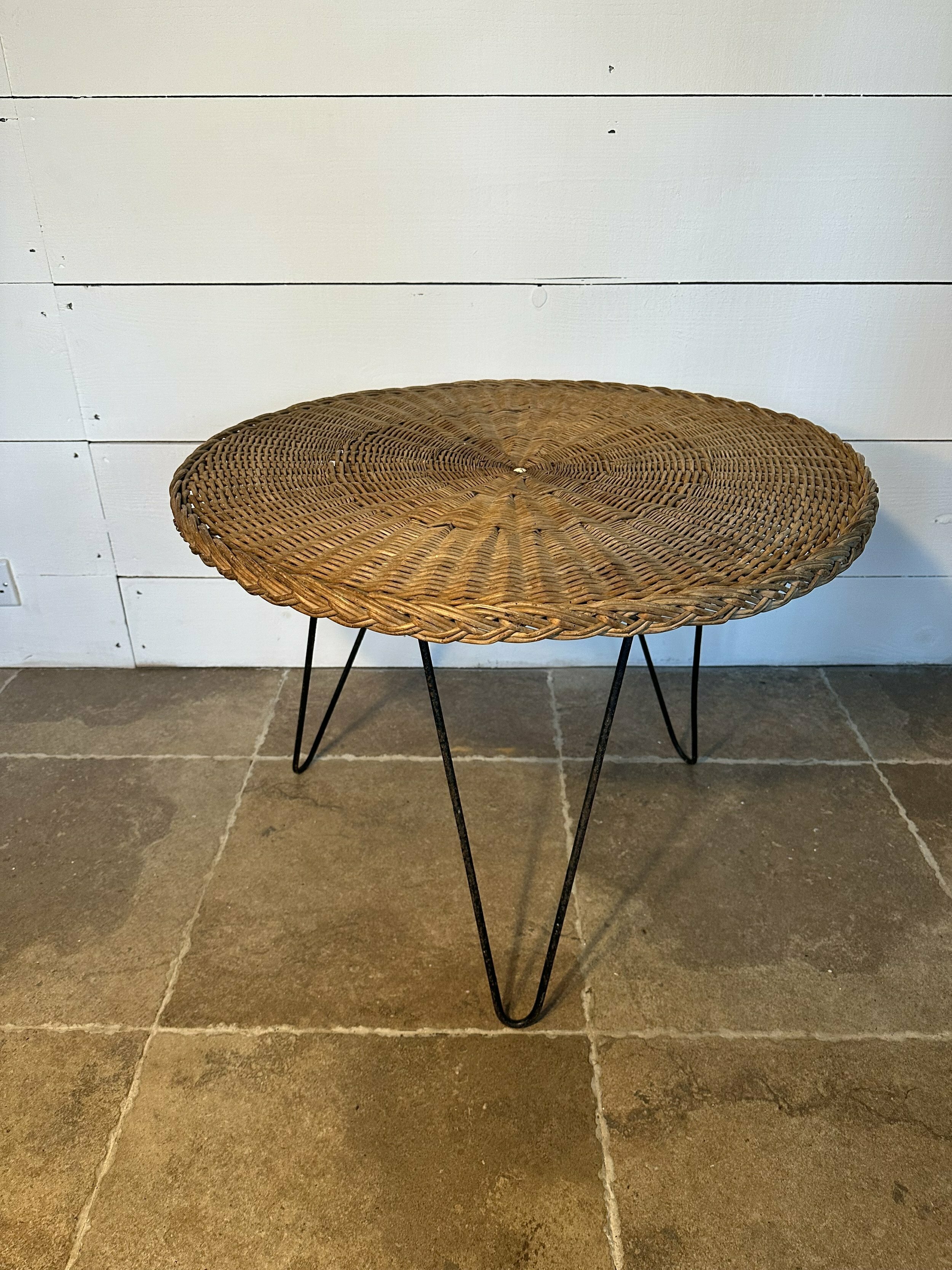 Wicker Table, 1960s, Vintage | Vinterior