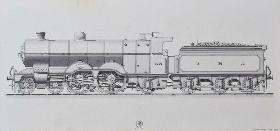 Leslie Carr Steam Engine Great Northern Railway 1910 Drawing By Leslie ...