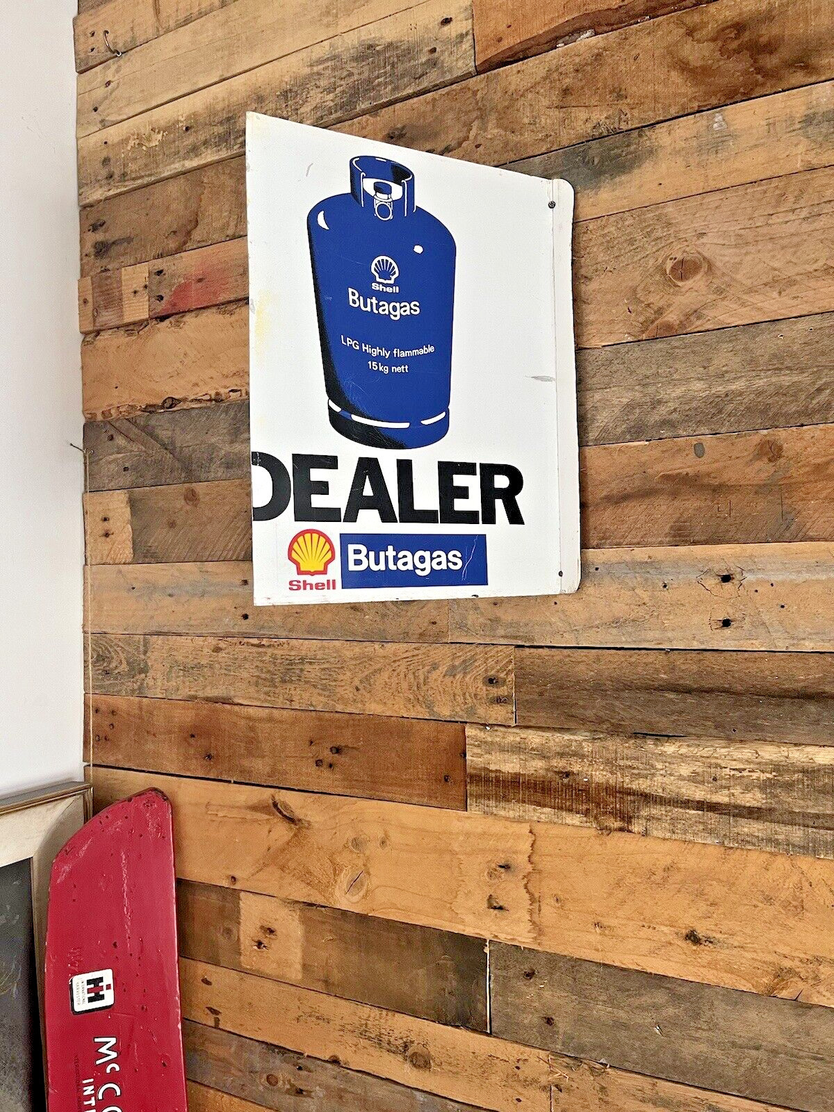 Vintage Shell Butagas Dealer Gas Bottle Metal Flange Garage Petrol ...