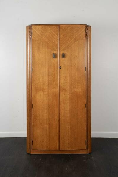 Retro Vintage Mid Century Oak And Walnut Gents Wardrobe /1950s By ...