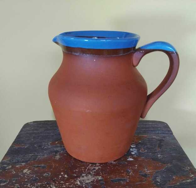 A Handsome Vintage North Devon Terracotta 2 Pint Pitcher With ...