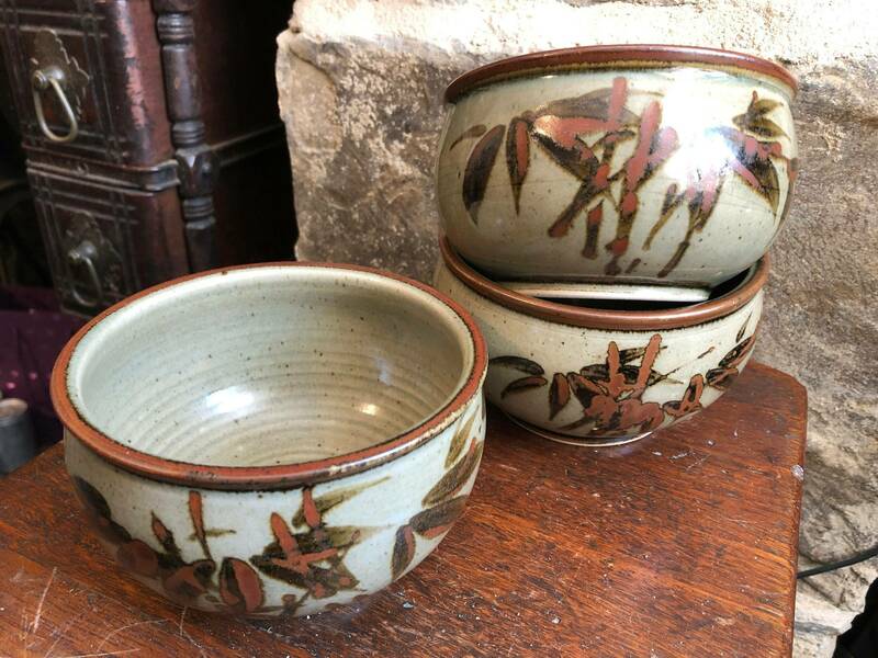 Vintage J S Stuart Exeter Quayside Studio Pottery Floral Pattern Bowls ...