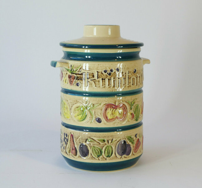 Large And Colorful Mid Century Vintage Rumtopf Jar With Fruit Figures ...