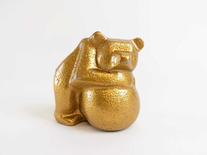 Gold Cast Iron Bear Figurine Swiss Bear By Zent Ag Cast Iron Brutalist ...