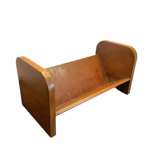 Vintage Mid 20th Century Teak Veneer Book Trough Desk Stationary Letter ...