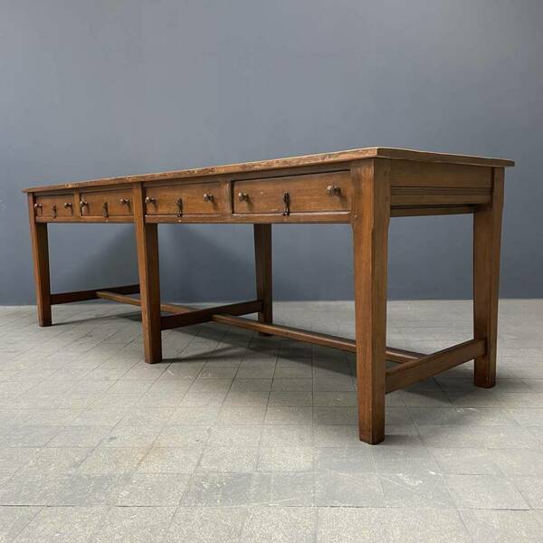 Large Antique Drapery Fabric Table | Vinterior